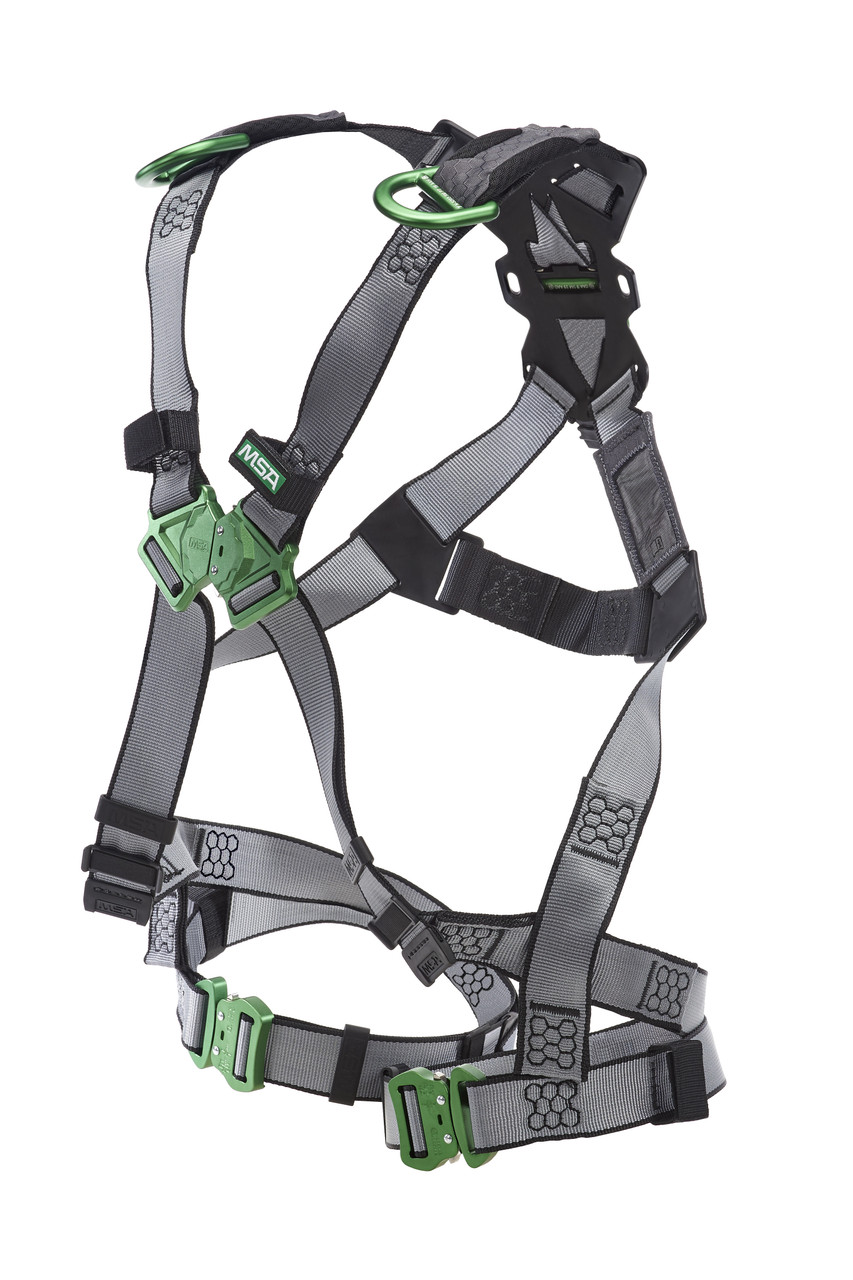 MSA V-FIT Harness with Back & Shoulder D-Rings and Quick-Connect Leg ...