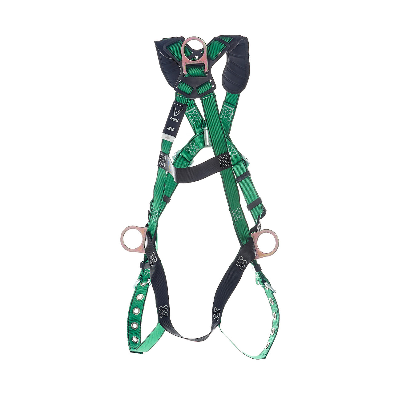 MSA V-FORM Harness with Back, Chest, Hip & Shoulder D-Rings and Tongue ...