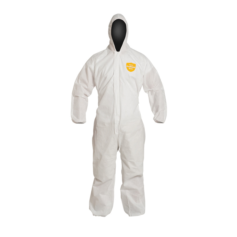 Dupont PB127SW White Basic Coverall with Hood and Zipper (25/Case ...