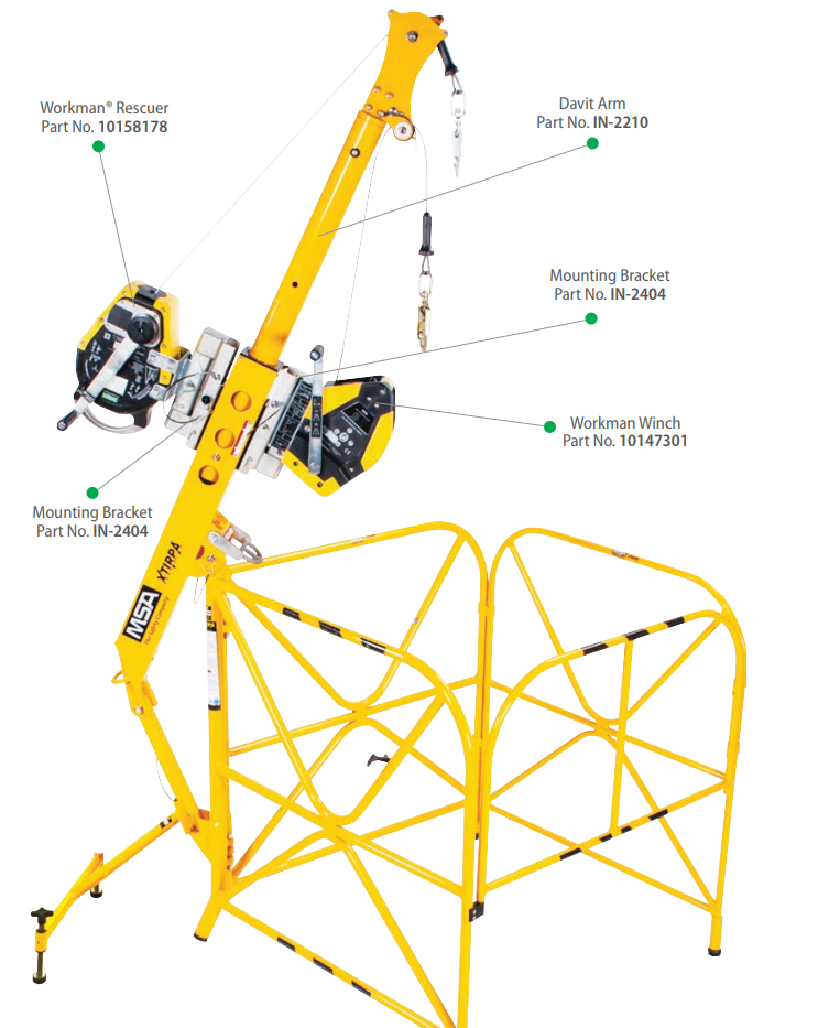 MSA IN-2210 XTIRPA Davit Arm 24" Reach - Industrial Safety Products