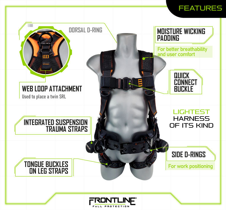 Frontline 110CTB Combat Lite Full Body Harness all Aluminum Hardware ...
