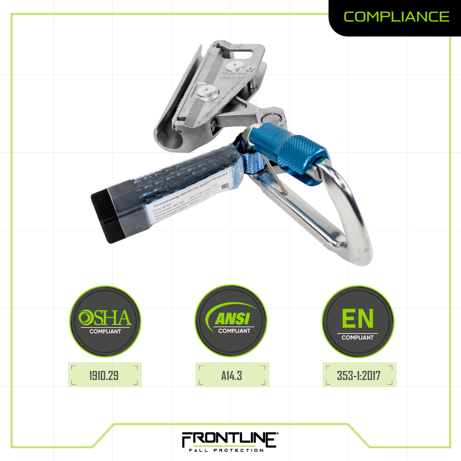 Frontline GLC38 Vertical Ladder Lifeline System Cable Glider ...