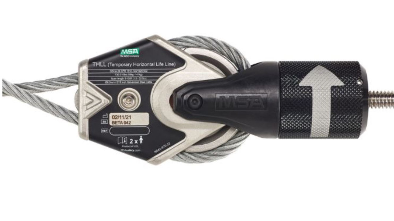 MSA 10219288 Temporary Cable Horizontal Lifeline for 2 Workers (60 ...