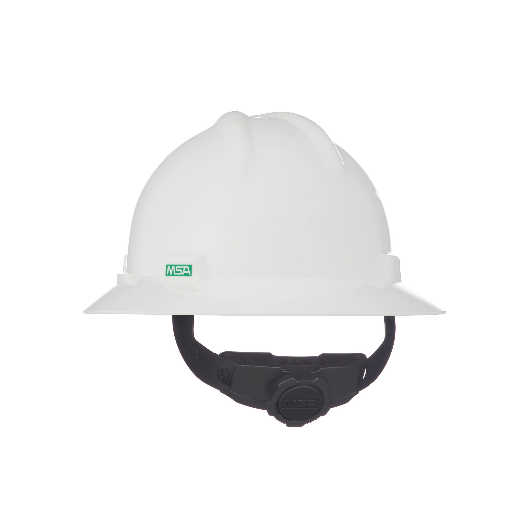 MSA 475369 V-Gard White Full Brim Hard Hat with Fas-Trac Suspension ...