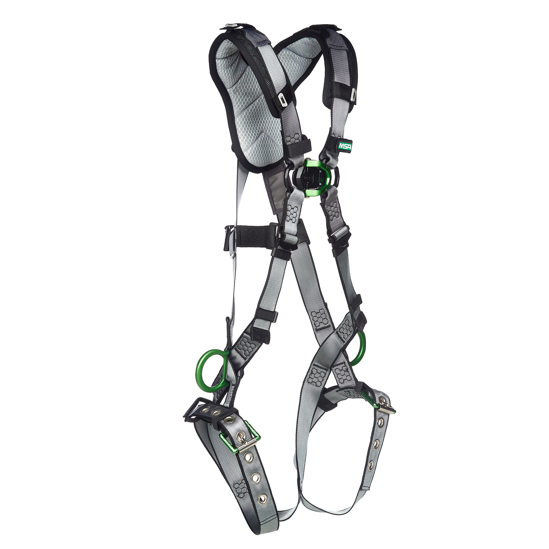 MSA V-FIT Harness with Back, Chest & Hip D-Rings and Tongue Buckle Leg ...