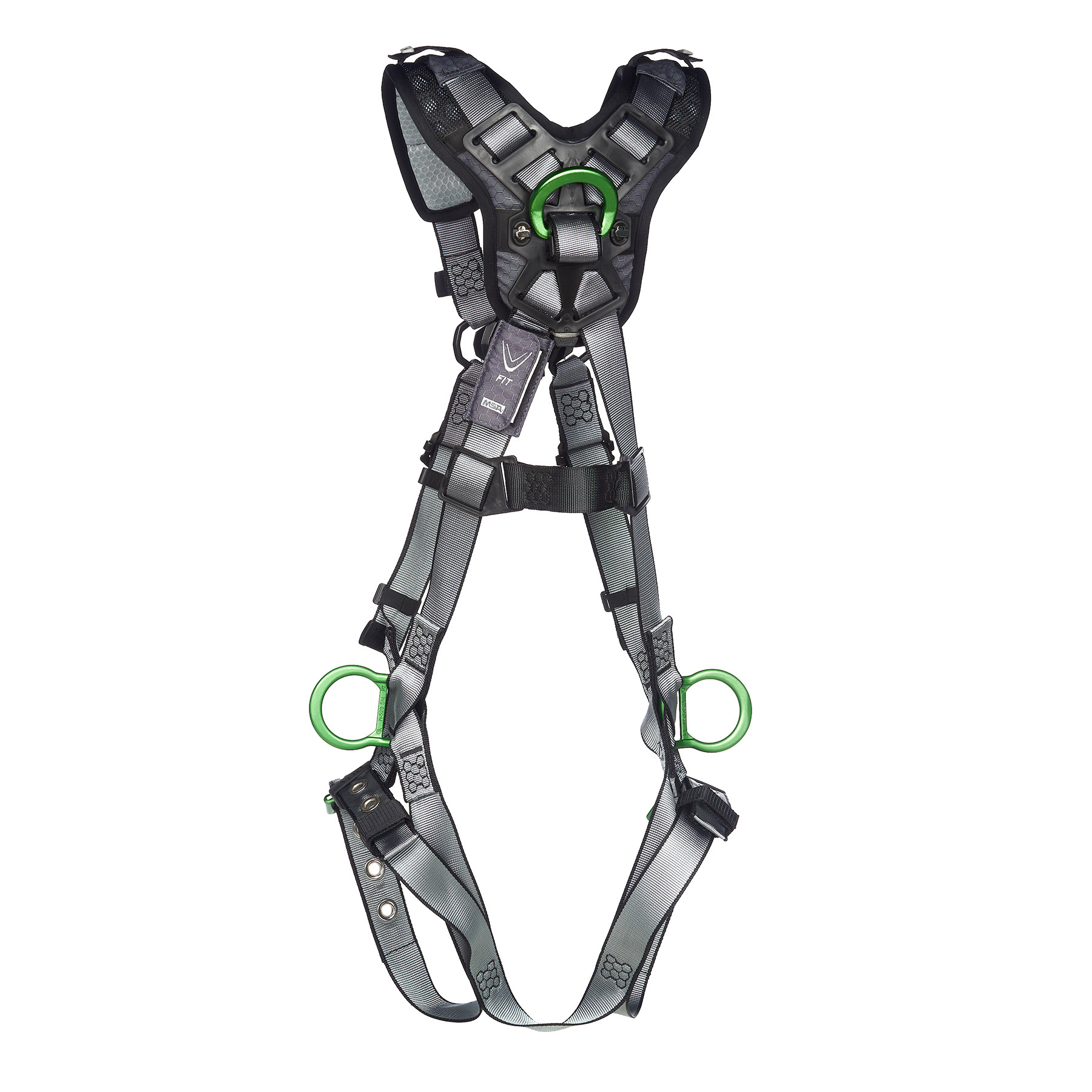 MSA V-FIT Harness with Back, Chest & Hip D-Rings and Tongue Buckle Leg ...