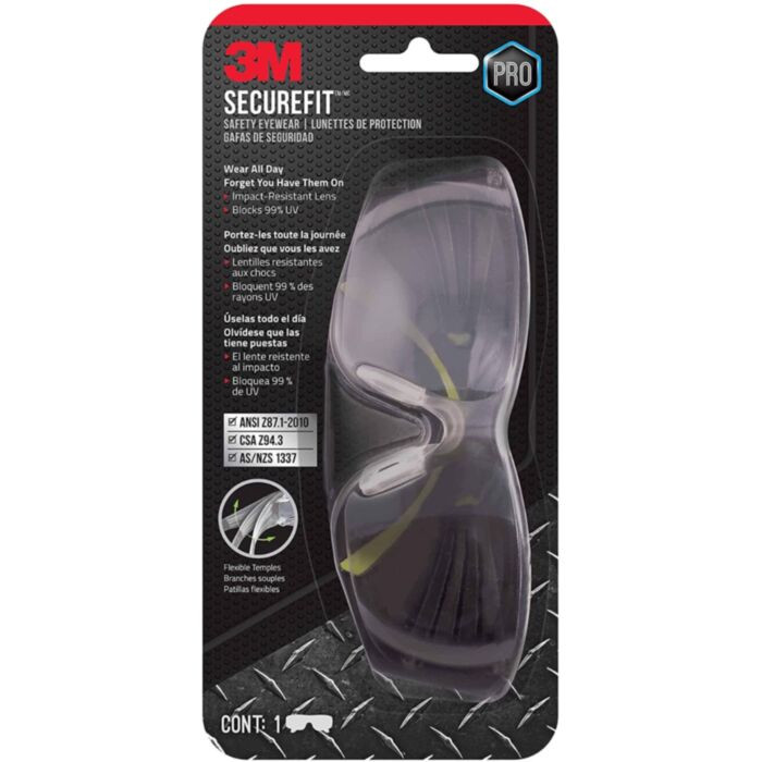 3M SecureFit Protective Eyewear with Indoor/Outdoor Mirror Lens SF410AS ...