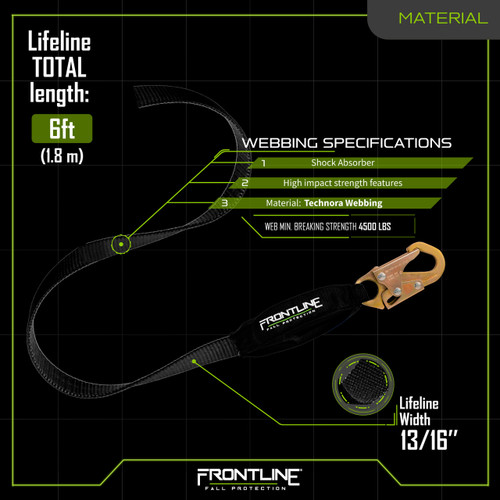 Frontline Web Single Leg 6' Self Retracting Lifeline - Industrial ...