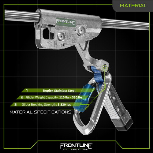 Frontline GLC38 Vertical Ladder Lifeline System Cable Glider ...