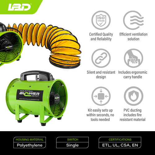 Industrial Metal Blower Kit with Ducting - Industrial Safety Products