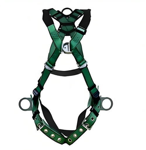 MSA V-FORM Harness with Back, Chest & Hip D-Rings and Tongue Buckle Leg ...