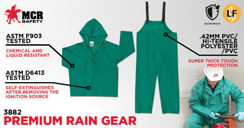MCR 3882 Dominator Series 2 Piece Waterproof Green Rain Suit ...