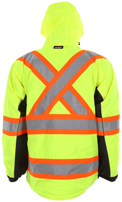 MCR VT3 Vortex Hi Vis Rain Gear Winter Jacket with Detachable Hood Zip ...