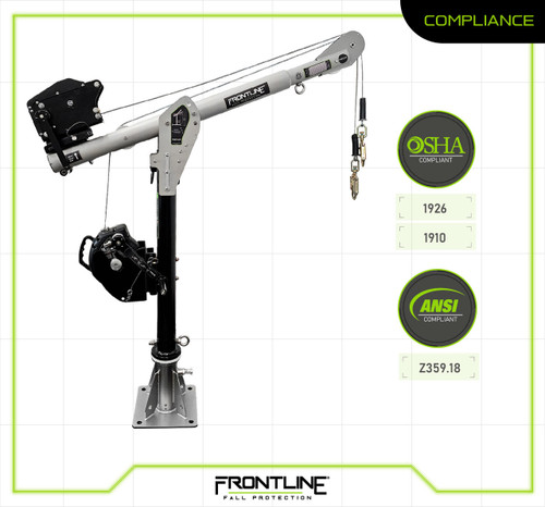 Frontline Confined Space Davit Arm System with Floor Mount - Industrial ...