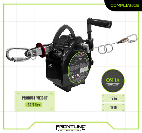Frontline HCLL260 Elite Two Person 60' Temporary Horizontal Lifeline ...