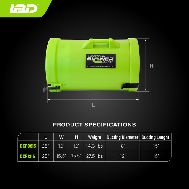 Plastic Canister with 15' PVC Ducting - Industrial Safety Products