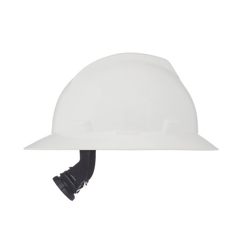 MSA 475369 V-Gard White Full Brim Hard Hat with Fas-Trac Ratchet ...