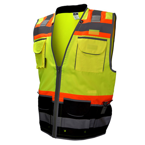 Radians SV55B Class 2 Heavy Woven Color Blocked 2 Tone Engineer Vest ...