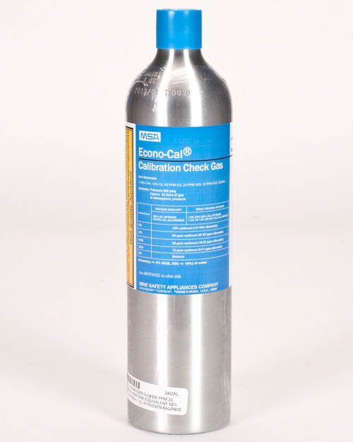 MSA 10098855 Calibration Cylinder 34 L, (CH4)-1.45%, (O2)-15%, (CO) 60 ...