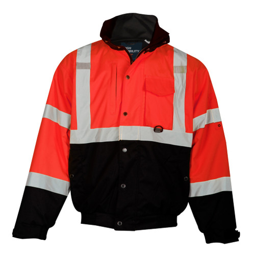 Kishigo JS132 Ripstop Fluorescent Red Bomber Jacket - Industrial Safety ...