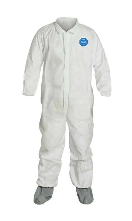 DuPont TY121S Tyvek Coverall with Elastic Wrists and Attached Socks (25 ...