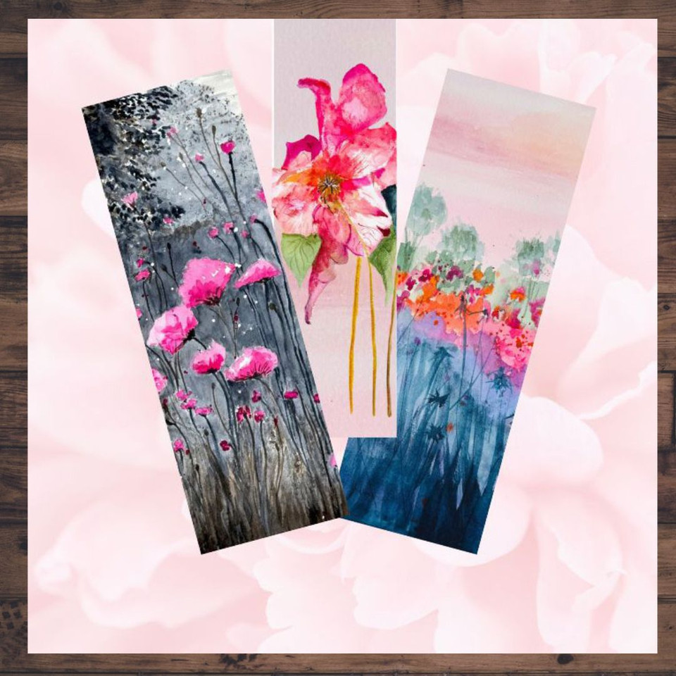 Emotions of Flowers Bookmark Set of 3