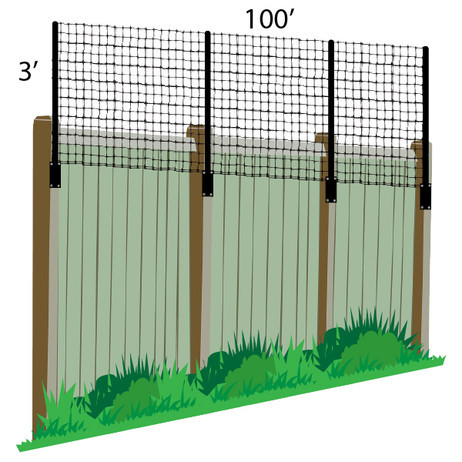 3' x 100' Fence Extension System | Add height to your existing fence