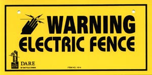Electric Fence Warning Sign - Trident Fence