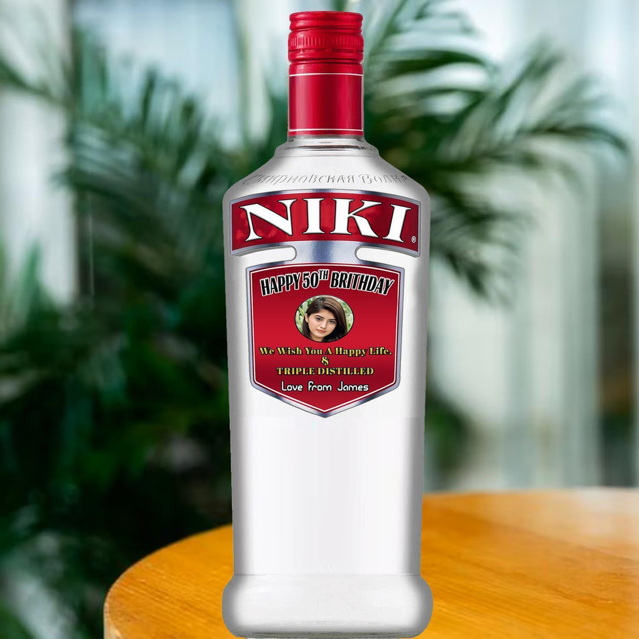 Photo Personalised Customised Birthday Anniversary Bottle Label Sticker ...
