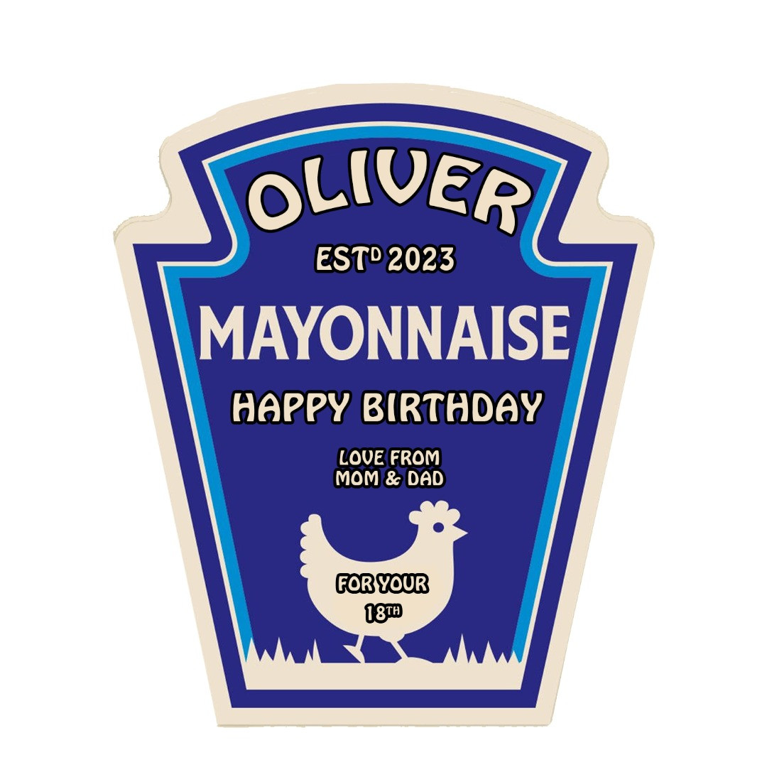 Personalised Customised Bottle Label Sticker for Heinz mayonnaise Cream ...
