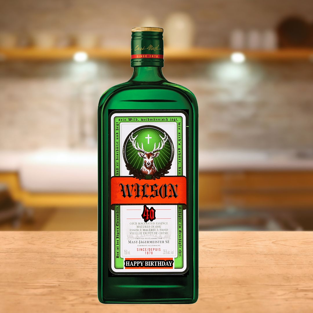 Personalised Customized Sticker Bottle Label Jagermeister for Birthday ...