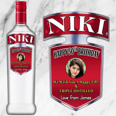 Photo Personalised Customised Birthday Anniversary Bottle Label Sticker ...