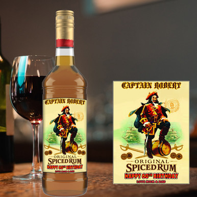 Personalised Sticker Bottle Label for Captain Morgan Spiced Rum ...
