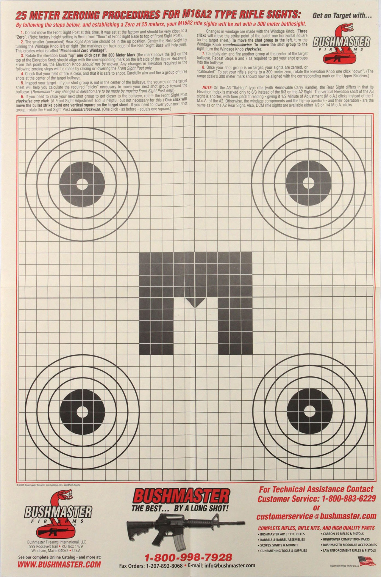 Bushmaster 25-Metre Sight-In Target (10-Pack)