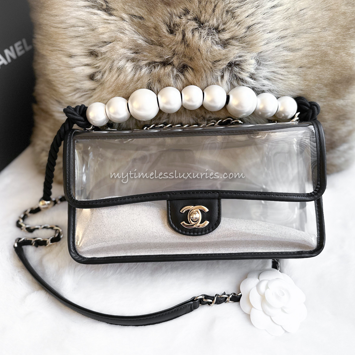 CHANEL 19S Runway 'Coco Sand' Bag with Pearls *New - Timeless Luxuries