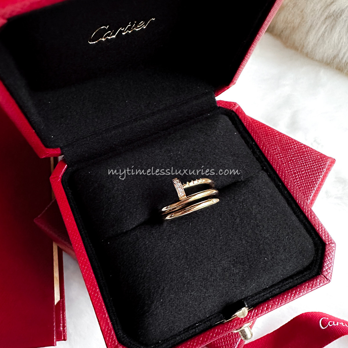 CARTIER JUC Juste un Clou Ring 18K RG Diamonds 50 - Timeless Luxuries