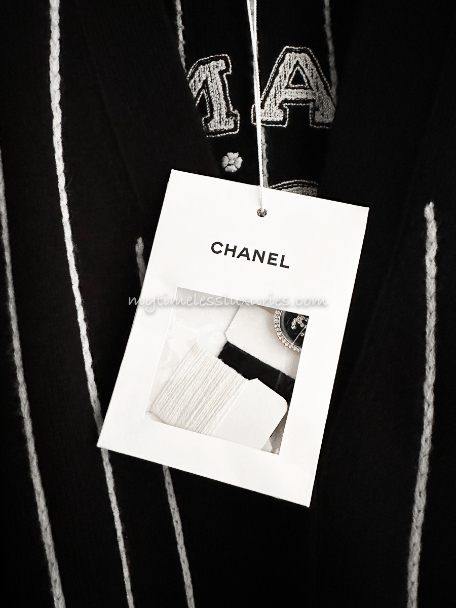 CHANEL 23P Logo Cashmere Cardigan 40 *New - Timeless Luxuries