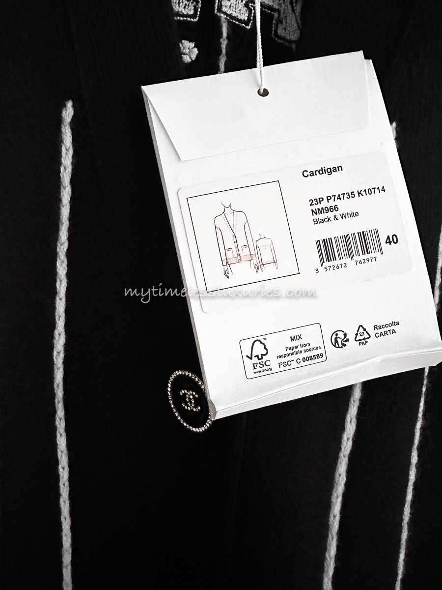 CHANEL 23P Logo Cashmere Cardigan 40 *New - Timeless Luxuries