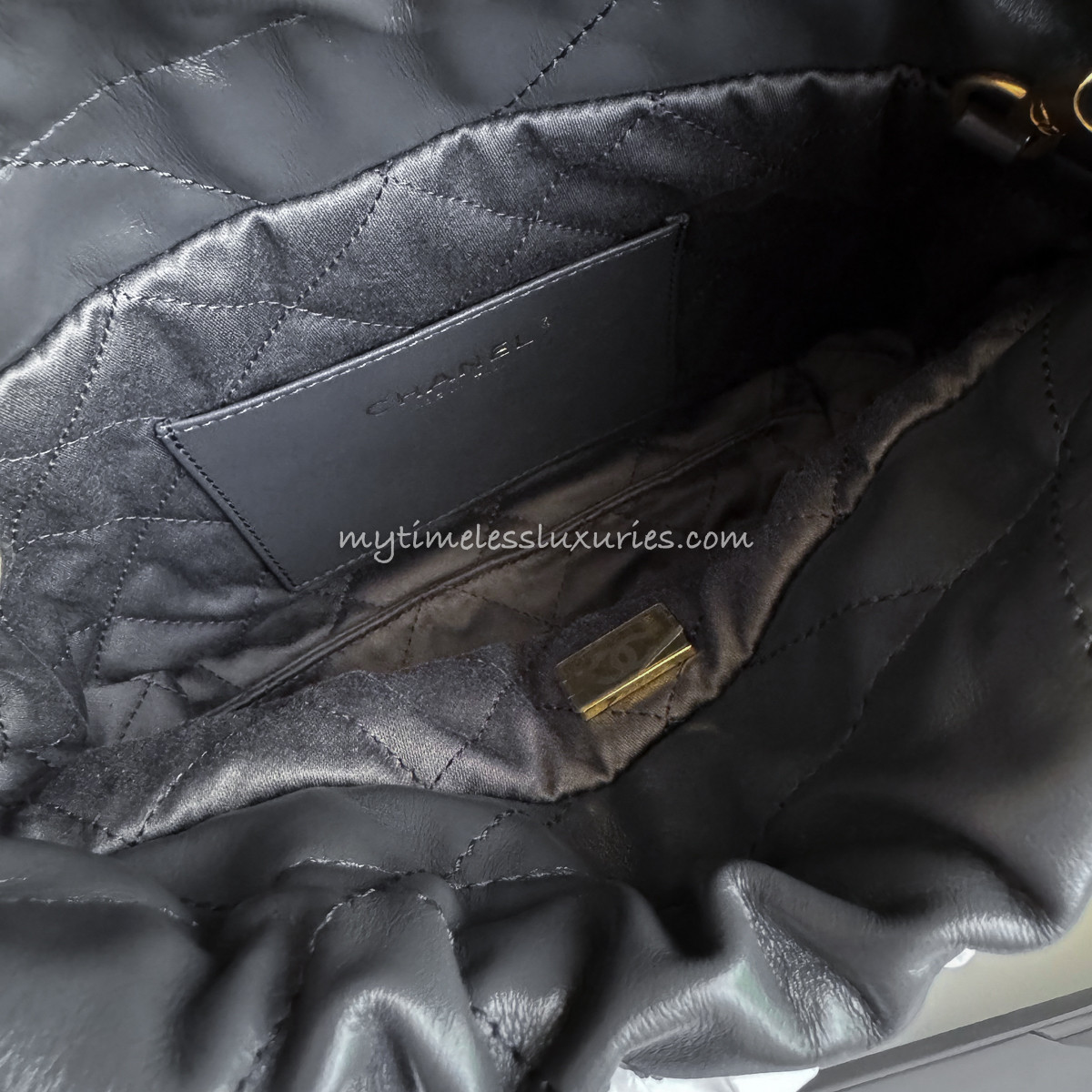 CHANEL 23B Dk Grey Calfskin Mini 22 GHW *New - Timeless Luxuries