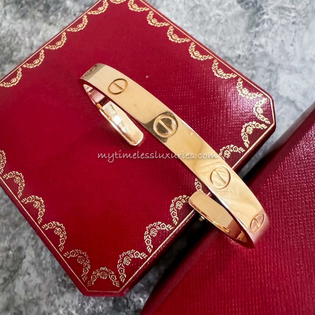 CARTIER Love Cuff Bracelet 18K Rose Gold #17 - Timeless Luxuries