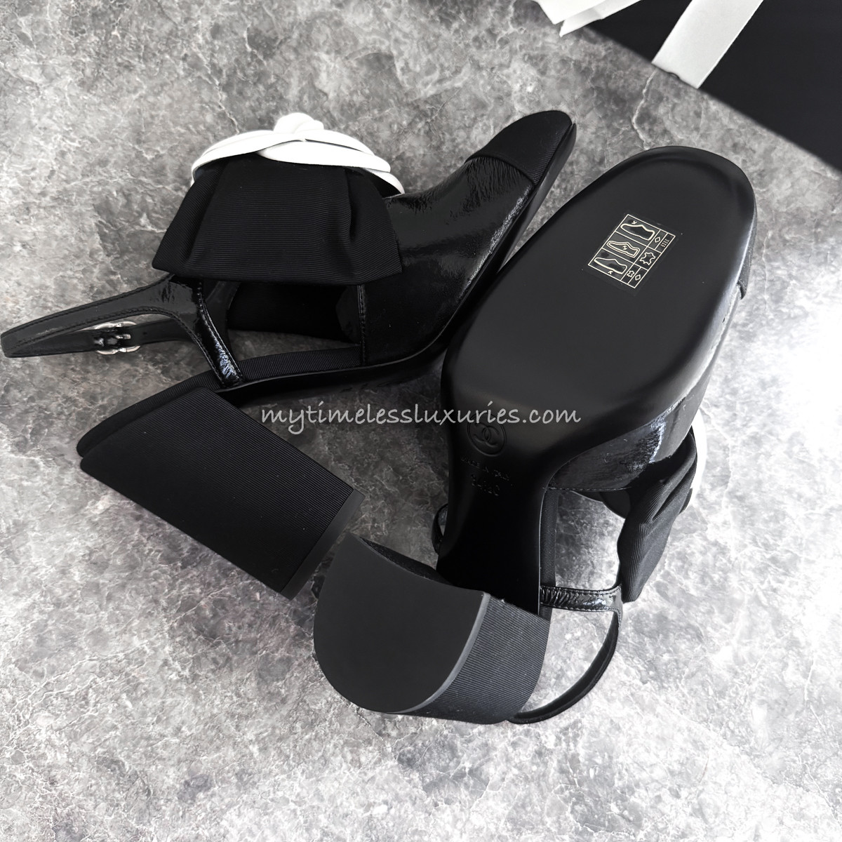 CHANEL 23K Runway Camellia Slingback Shoes 34.5 *New - Timeless Luxuries