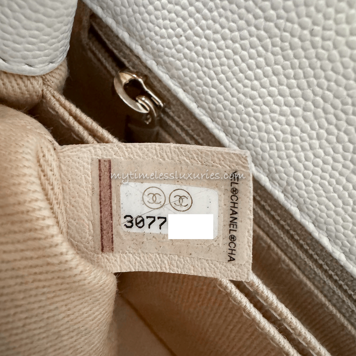 CHANEL 20K Iridescent Ivory White Mini Coco Handle LGHW - Timeless Luxuries
