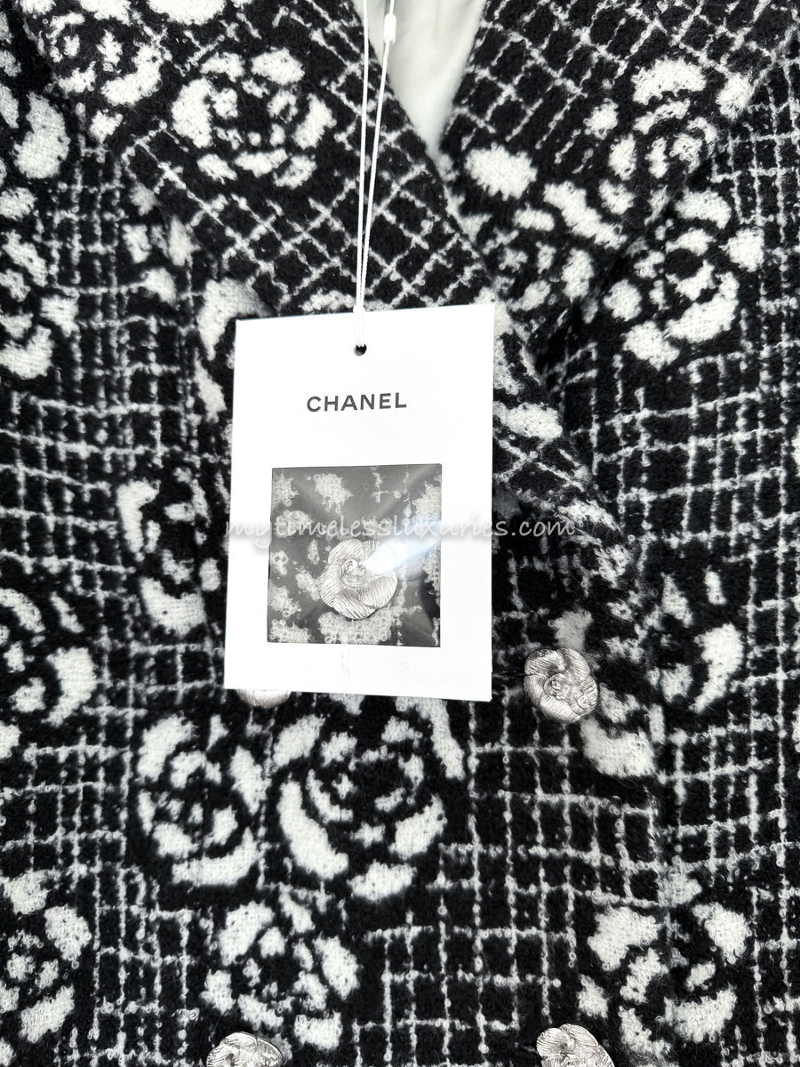 CHANEL 23K Runway Camélia Tweed Coat 38 *New - Timeless Luxuries