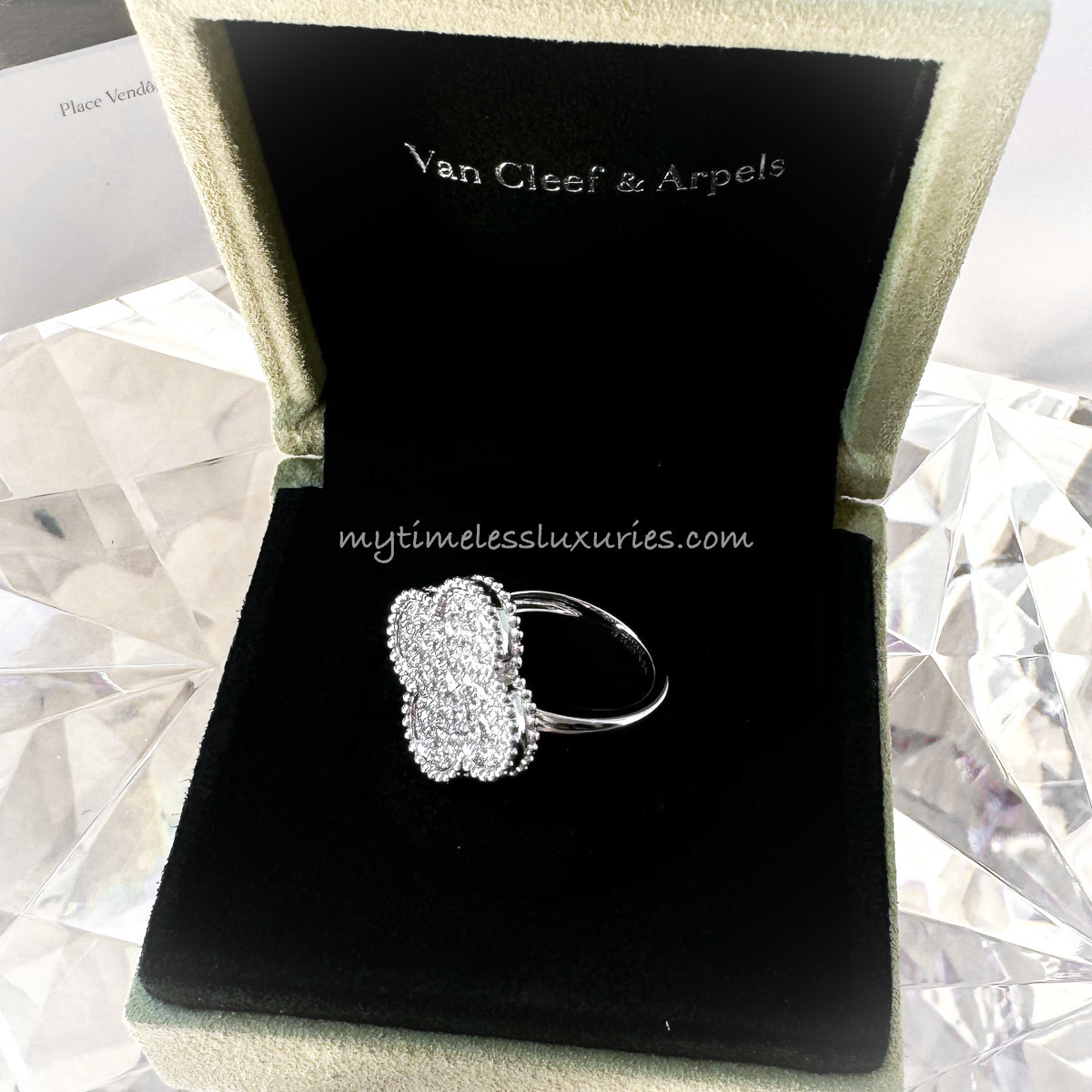VAN CLEEF & ARPELS Magic Alhambra Ring Pave Diamonds WG 51 - Timeless ...