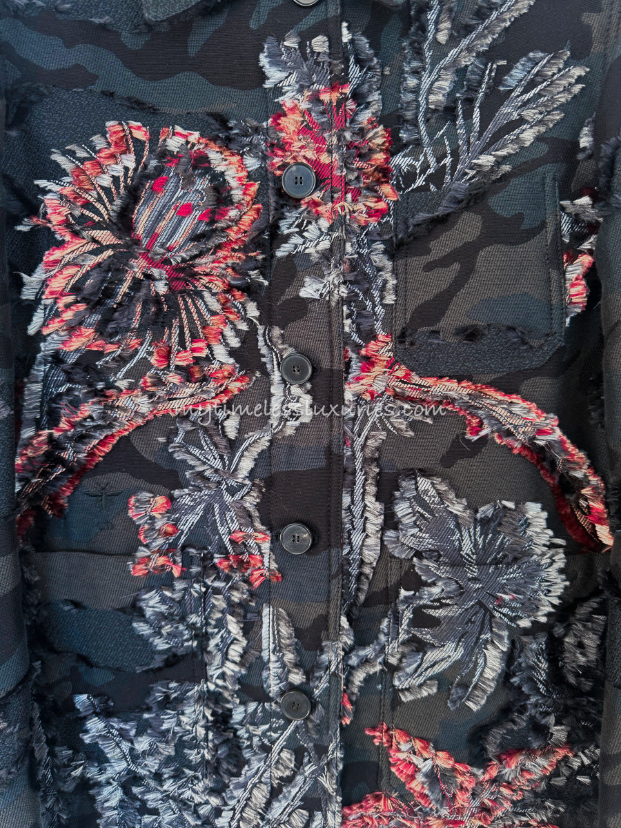 DIOR Runway Embroidered Camouflage Denim Jacket 36 - Timeless Luxuries