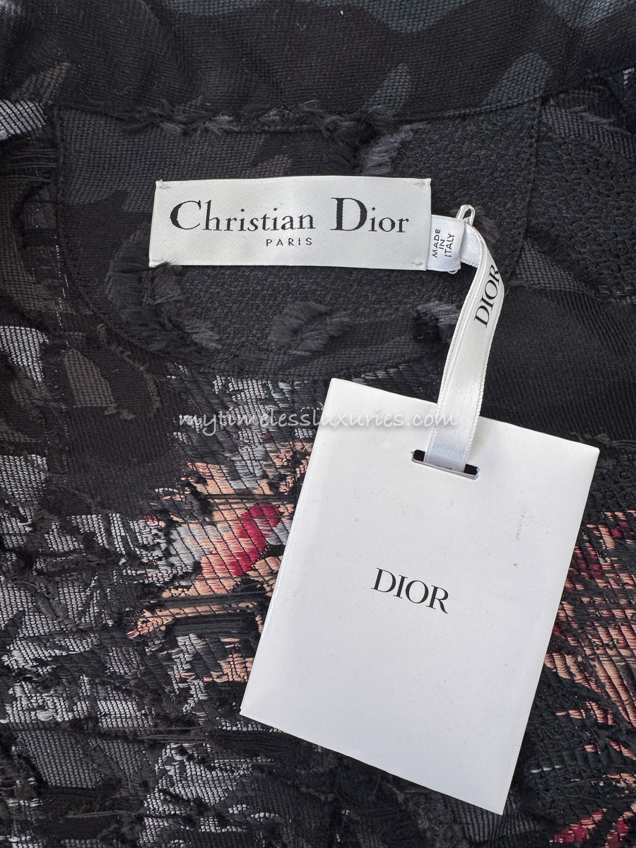 DIOR Runway Embroidered Camouflage Denim Jacket 36 - Timeless Luxuries