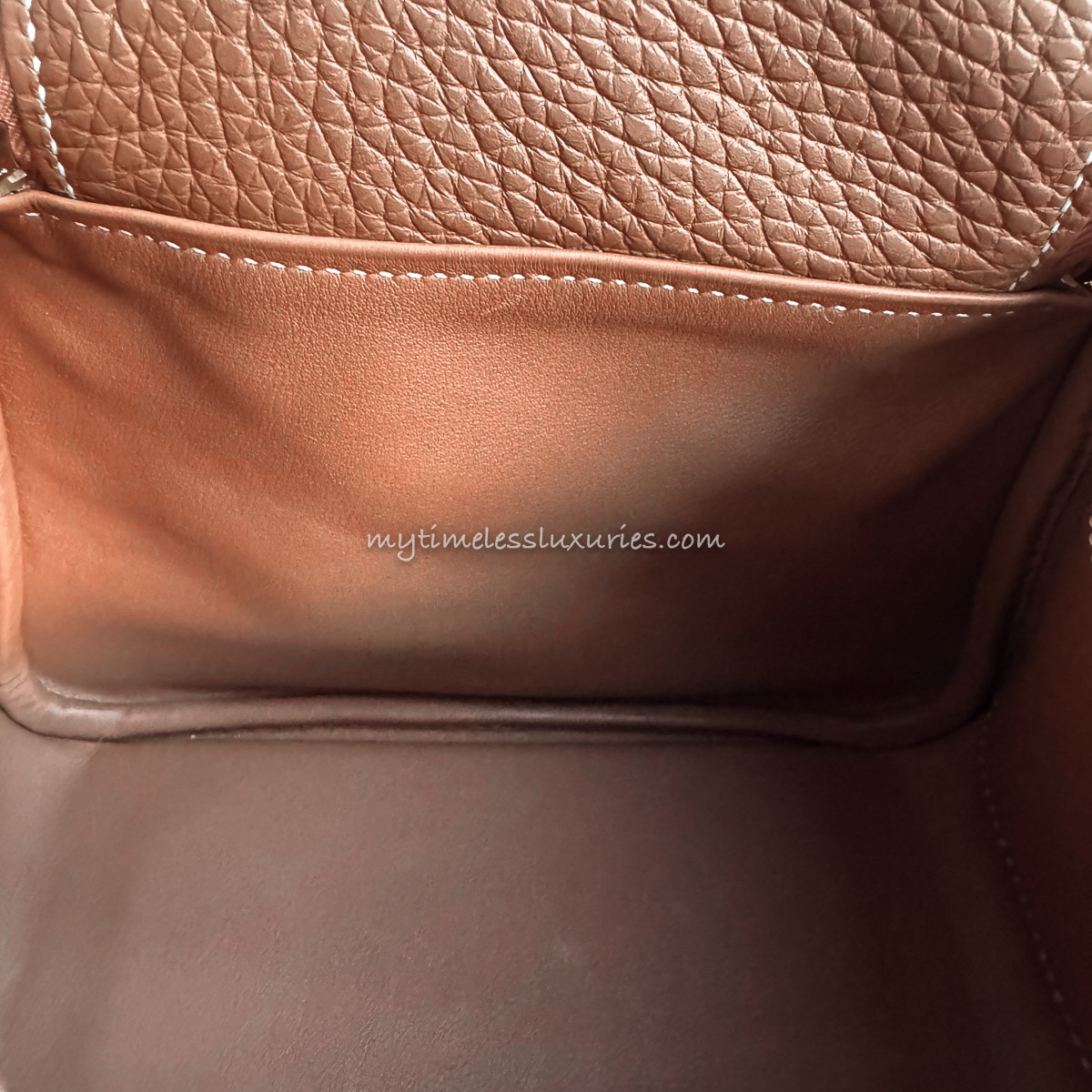 HERMES Mini Lindy Gold Clemence GHW U - Timeless Luxuries