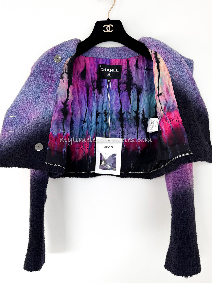 CHANEL 20A Purple Tie Dye Tweed Jacket 34 *New - Timeless Luxuries