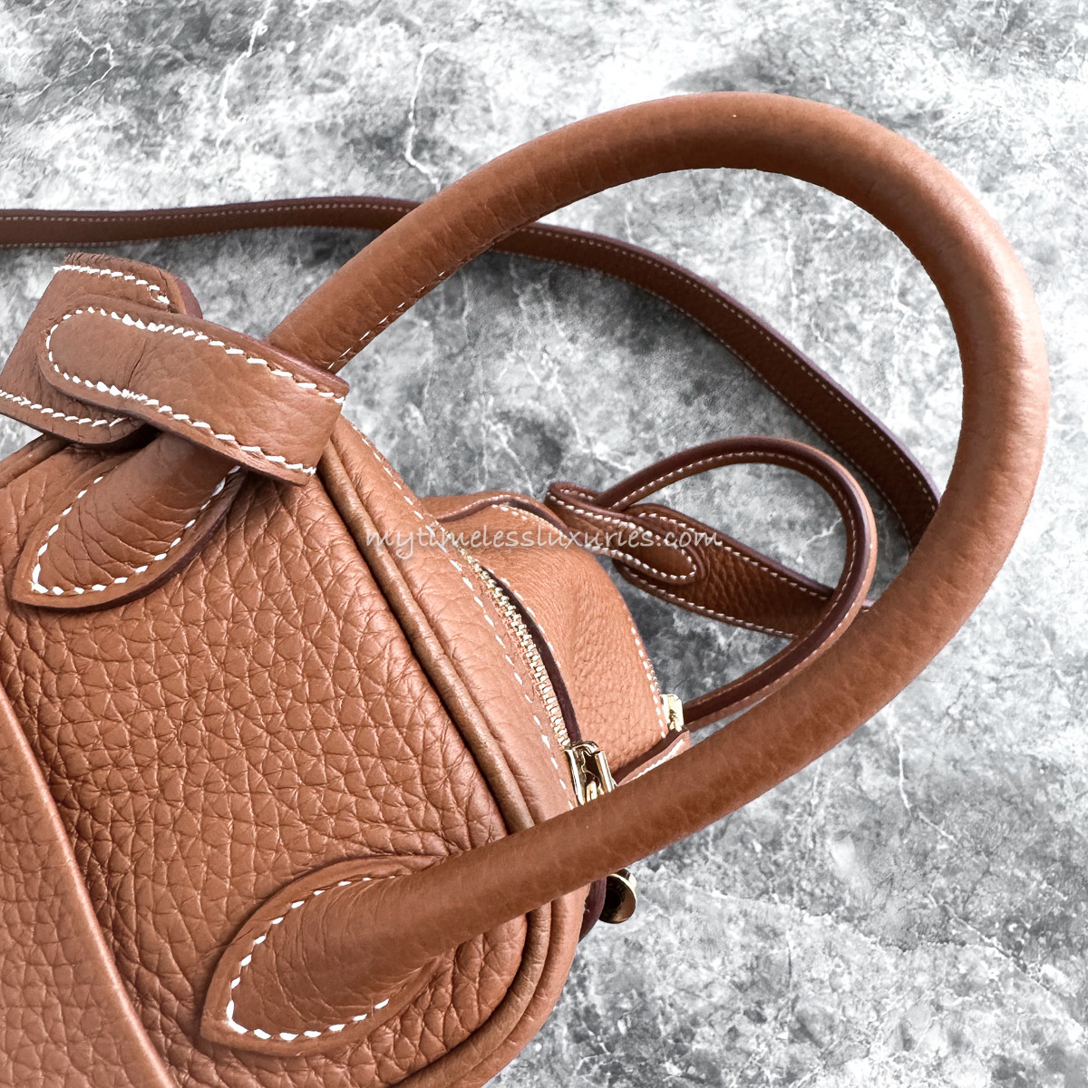 HERMES Mini Lindy Gold Clemence Gold Hw - Timeless Luxuries