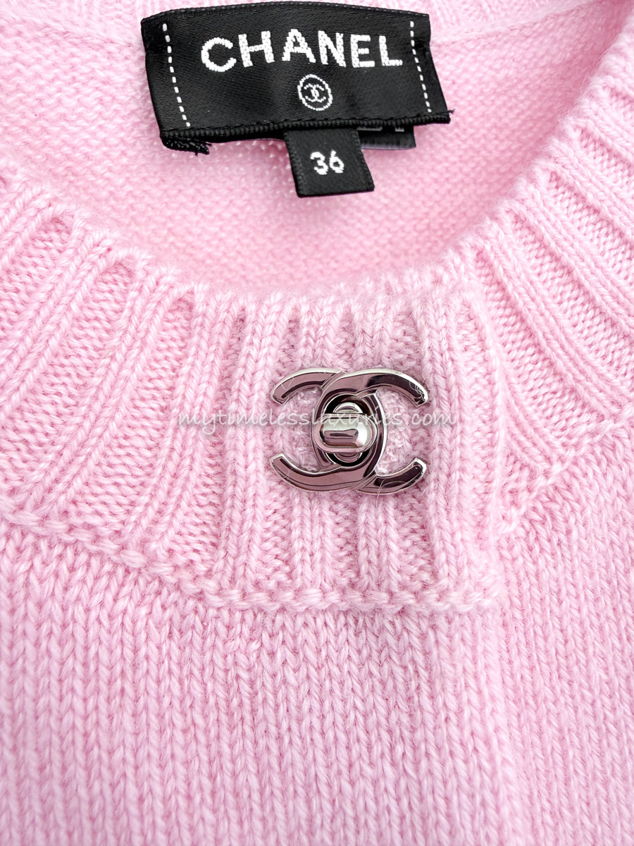 CHANEL 24B CC Turnlock Cashmere Cardigan - Timeless Luxuries